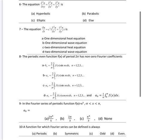 Solved 6 The Equation Ou 0u Au Oxy Ox Y Is A