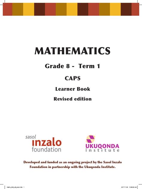 Grade 8 Mathematics Learner Book Pdf Multiplication Creative Commons