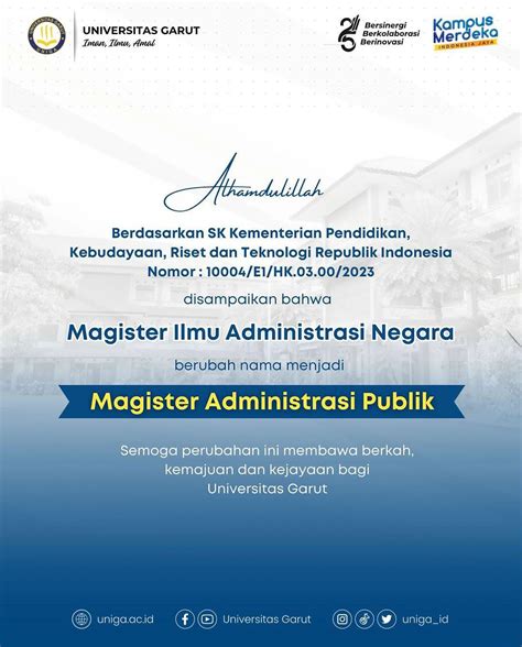 PROGRAM STUDI 𝗠AGISTER ILMU ADMINISTRASI NEGARA BERUBAH NAMA MENJADI 𝗠AGISTER 𝗔DMINISTRASI