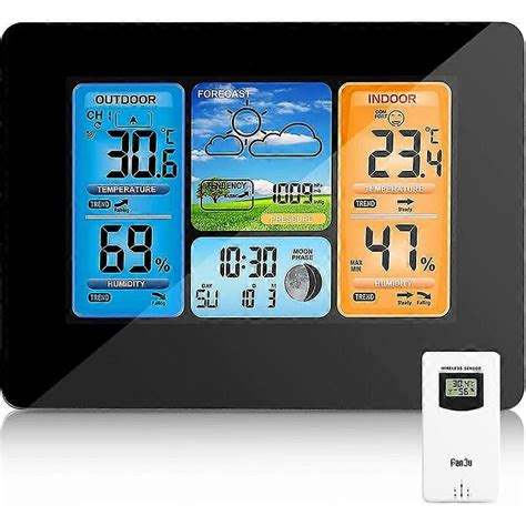 Temperature Barometer Digital With Barometric Pressure Black Fruugo Uk