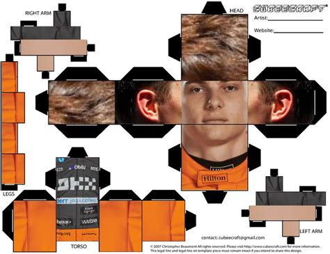Oscar Piastri F1 Cubee Paper Doll Template Cube Template Paper Template