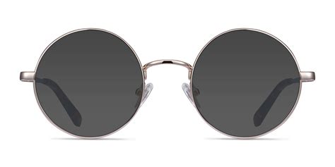 Guru Round Light Golden Frame Prescription Sunglasses Eyebuydirect