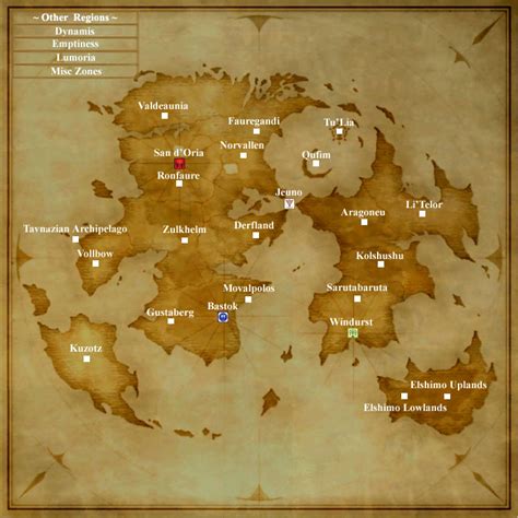 Region Map Gamer Escapes Final Fantasy Xi Wiki Characters Items
