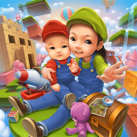 姐弟 卡通商插原创作品 触站