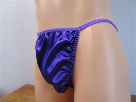 Satin Solids Classic Rear String Bikini Panty Large Man Front No Trim