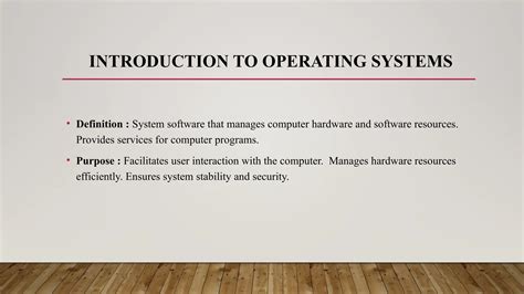 Introduction To Operating System Basic Of Ppt