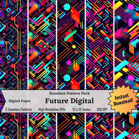 Future Digital Pattern Digital Future Pattern Neon Abstract Pattern