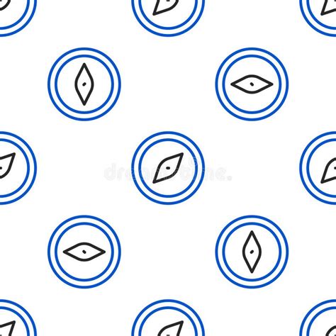 Line Compass Icon Isolated Seamless Pattern On White Background
