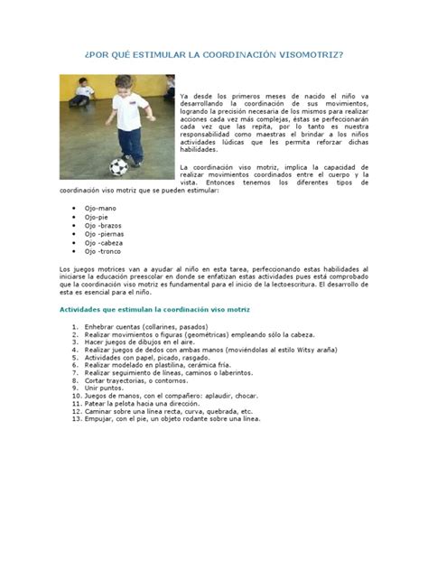 Por QuÉ Estimular La CoordinaciÓn Visomotriz Jardín De Infancia