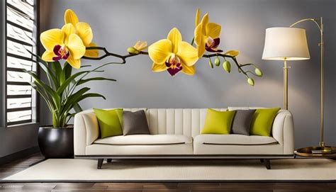 Yellow Striped Dendrobium Premium Ai Generated Image
