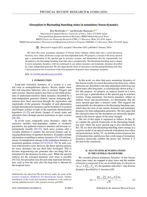 Pdf Absorption To Fluctuating Bunching States In Nonunitary Boson