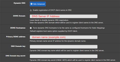 PfSense DHCP Dynamic DNS Updates To A Windows DNS Server Over A Site To Site VPN