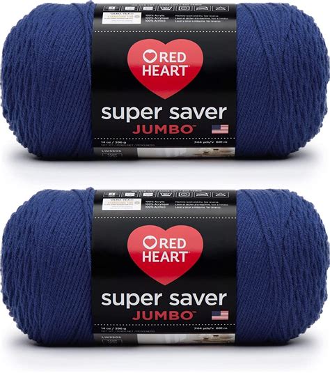Red Heart Super Saver Jumbo Royal Yarn 2 Pack Of 396g