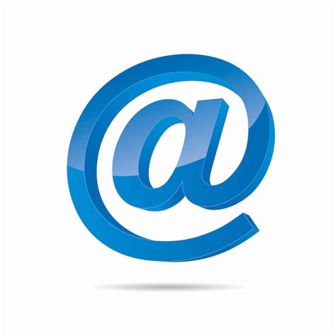 Signo de correo electrónico o en el icono de correo en diseño d y color azul ilustración