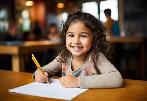 Premium Photo Girl Is Writing On Paper