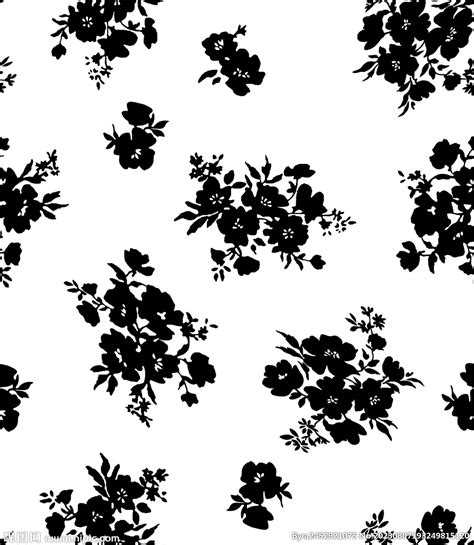 黑白花设计图图片素材其他设计图库昵图网