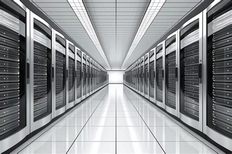 Functional Simplicity In Modern Server Facility Premium AI Generated Image