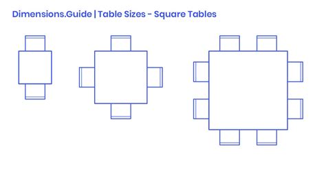 Square Table Sizes And Dimensions Guide