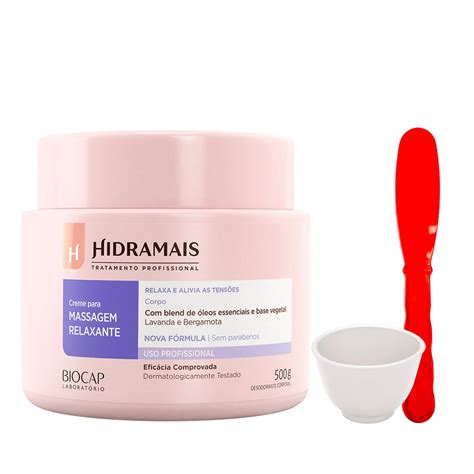 Creme Massagem Relaxante Hidramais 500g Espátula M Cubeta M Envio
