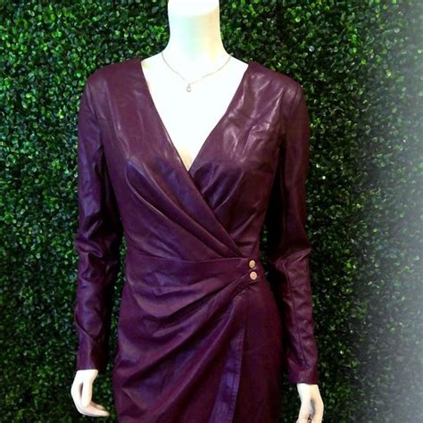 Guess Dresses Guess Lexie Fauxwrap Fauxleather Dress Poshmark