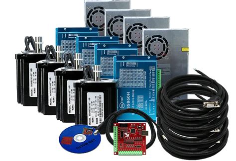 CNC Nema34 Closed Loop Stepper Motor 4 Sets 12N 8 5N 4 5N Engine Driver Power Supply MACH3