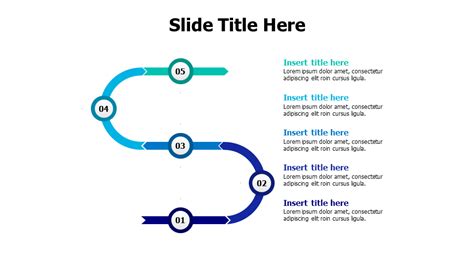 5 contiuous arrows steps infographic inforgraphics and slides
