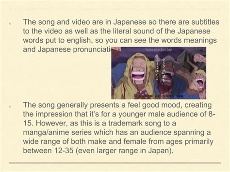 Binks Sake Pptx Music Video Genres