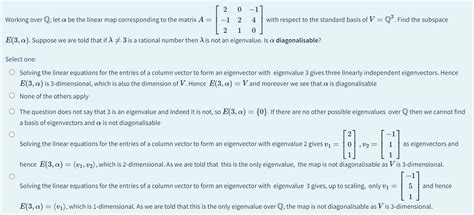 Answered Working Over Q Let A Be The Linear Map Bartleby