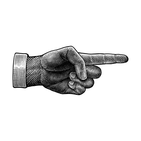 Premium Vector Vintage Pointing Hand Illustration
