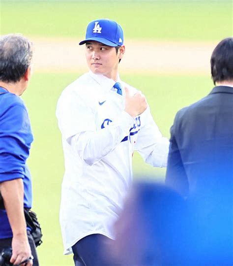 ＜大谷ドジャース入団会見＞会見で笑顔の大谷（撮影・光山 貴大） スポニチ Sponichi Annex 野球