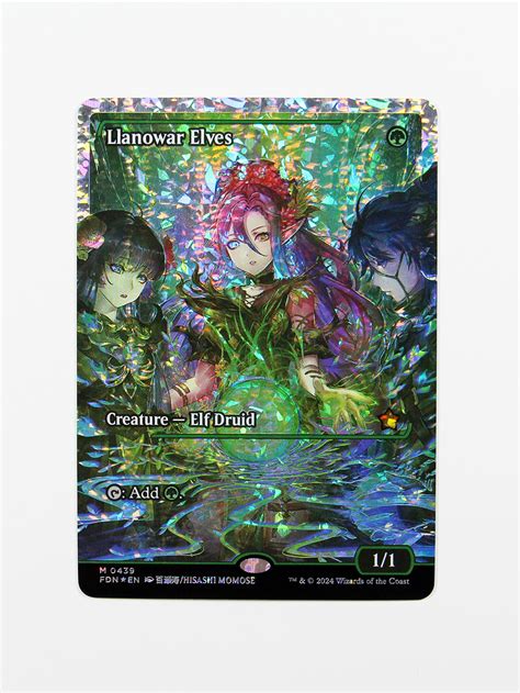 Llanowar Elves 439 Fractal Foil From Foundations Fdn Mtg Proxy
