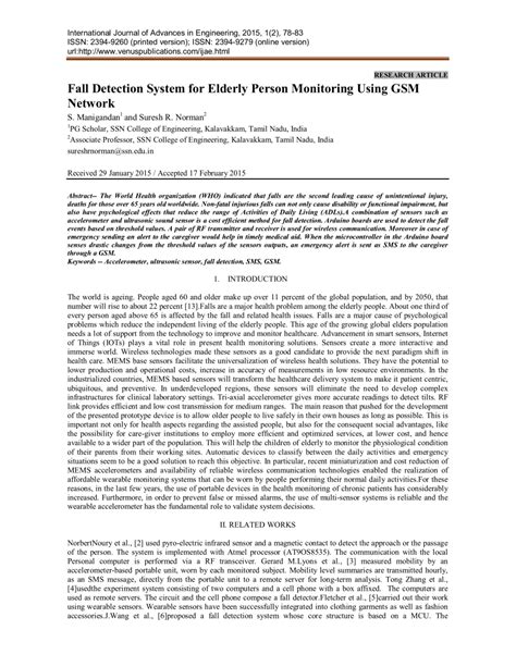 Pdf Fall Detection System For Elderly Person Monitoring Using Gsm Network