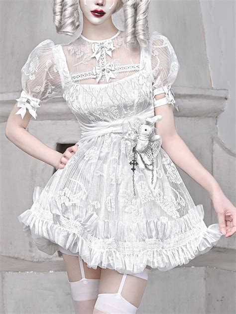 Gothic High Waist Puff Sleeve Dress Arcana Archive