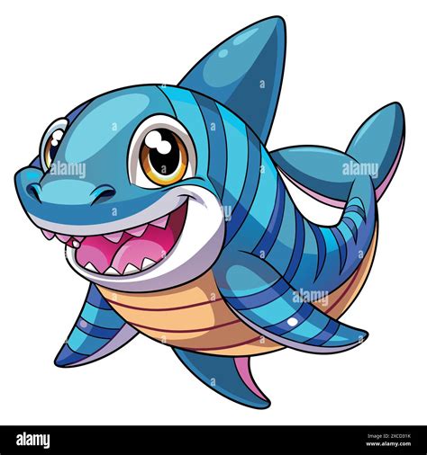 Basking Shark Walks Vector Kawaii Ai Generated Image Clipart Cartoon