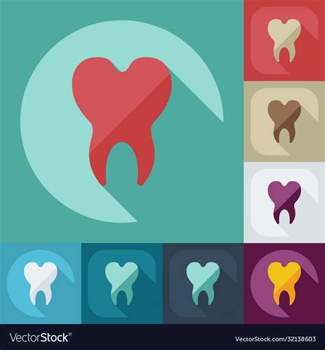 Flat Modern Design With Shadow Icons Tooth Vector Image