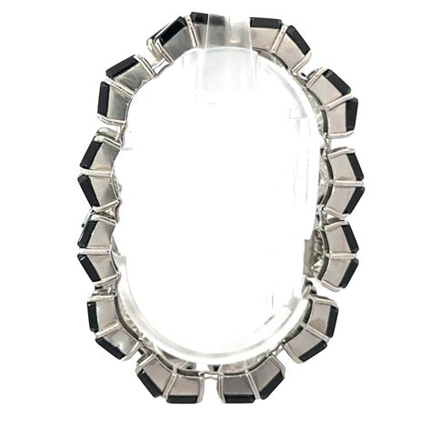 Platinum Diamond And Onyx Bracelet For Sale At 1stdibs
