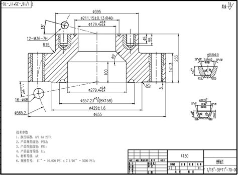 Api 6a 10000 Psi DSAF Double Studded Adapter Flange Crossover Spool
