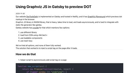 Using Graphviz Js In Gatsby To Preview Dot