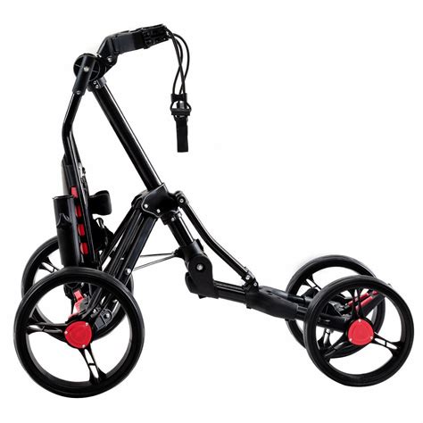 Folding 4 Wheel Golf Pull Push Cart Trolley Club Umbrella Scorecard