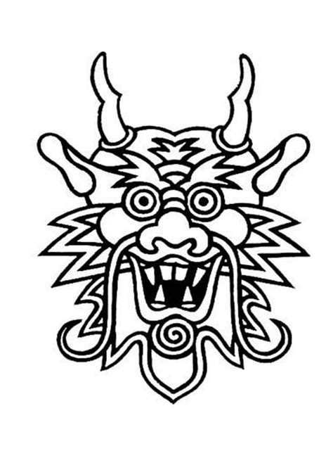 Dibujo de Máscara de dragón Para Colorear Img 12259