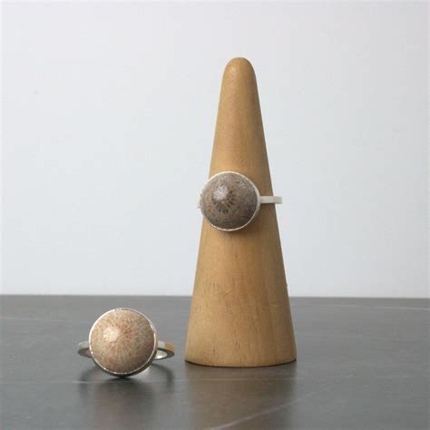 Fossilized Coral Square Shank Ring — Indigo Lane Jewelry