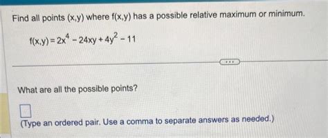 Solved Find All Points X Y Where F X Y Has A Possible