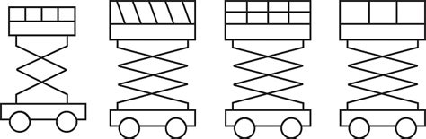 가위 세트 리프트 아이콘 라인 스타일 편집 가능한 스톡 리프팅 기계 기호 산업용 리프팅 표지판 건설 도구의 요소 투명한 배경에 프리미엄 품질의 그래픽 디자인 가위에 대한