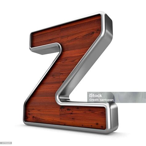 3d 나무와 금속 재료 Z 문자 는 흰색 배경을 고립 교육에 대한 스톡 사진 및 기타 이미지 교육 디지털 생성 이미지