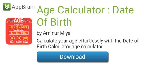 Age Calculator Date Of Birth For Android App Stats And Insights