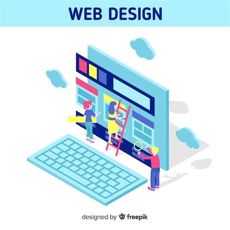Conceito de design web colorido perspectiva isométrica Vetor Grátis
