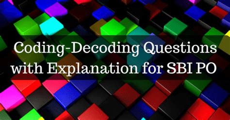 Coding Decoding Questions For Sbi Po Exam Bankexamstoday