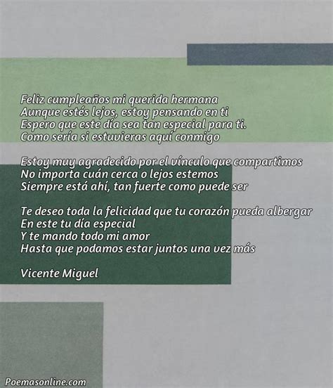 Mejores Poemas de Cumpleaños para una Hermana que Esta Lejos Poemas Online