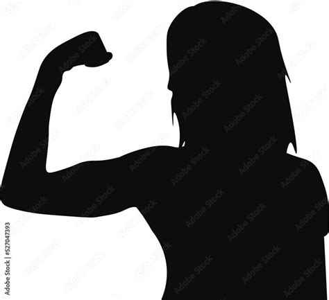 Silueta De Mujer Mostrando El Brazo Mujer Empoderada Gesto De Mujer