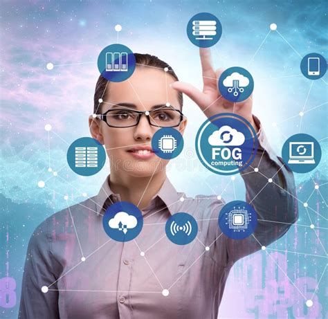 Businessman In Edge And Fog Computing Concept Stock Image Image Of